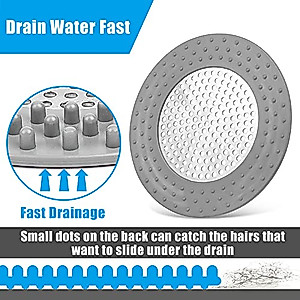 Shower Drain Hair Catcher/Shower Drain Cover/Tub Drain Hair Catcher, Stainless Steel Silicone Shower Hair Catcher for Bathtub Drain, Shower Drain Hair Trap Hair Stopper Shower Accessories