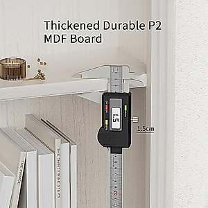 VICTONE 5-Shelf Bookcase, Wooden Standing Rack Book Storage Shelves Furniture Selection for Living Room, Bedroom, Home Office (White)