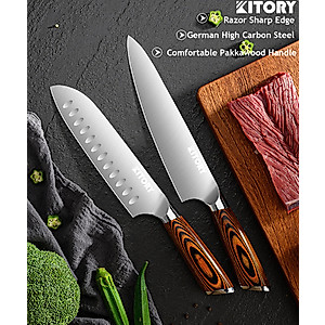 Kitory Chef Knife 8 Inch, Sharp Kitchen Knife German High Carbon Stainless Steel French Knife, 2023 Gifts For Women and Men