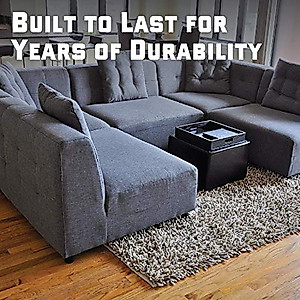 Couch Clamp PRO Non-Slip Sectional Connectors with Hook-and-Loop Cinch Clips for Sliding Sofas - Prevents Floor Scratches and Big Gaps in Your Couch with Easy Install No Tools Required (4 Pack)