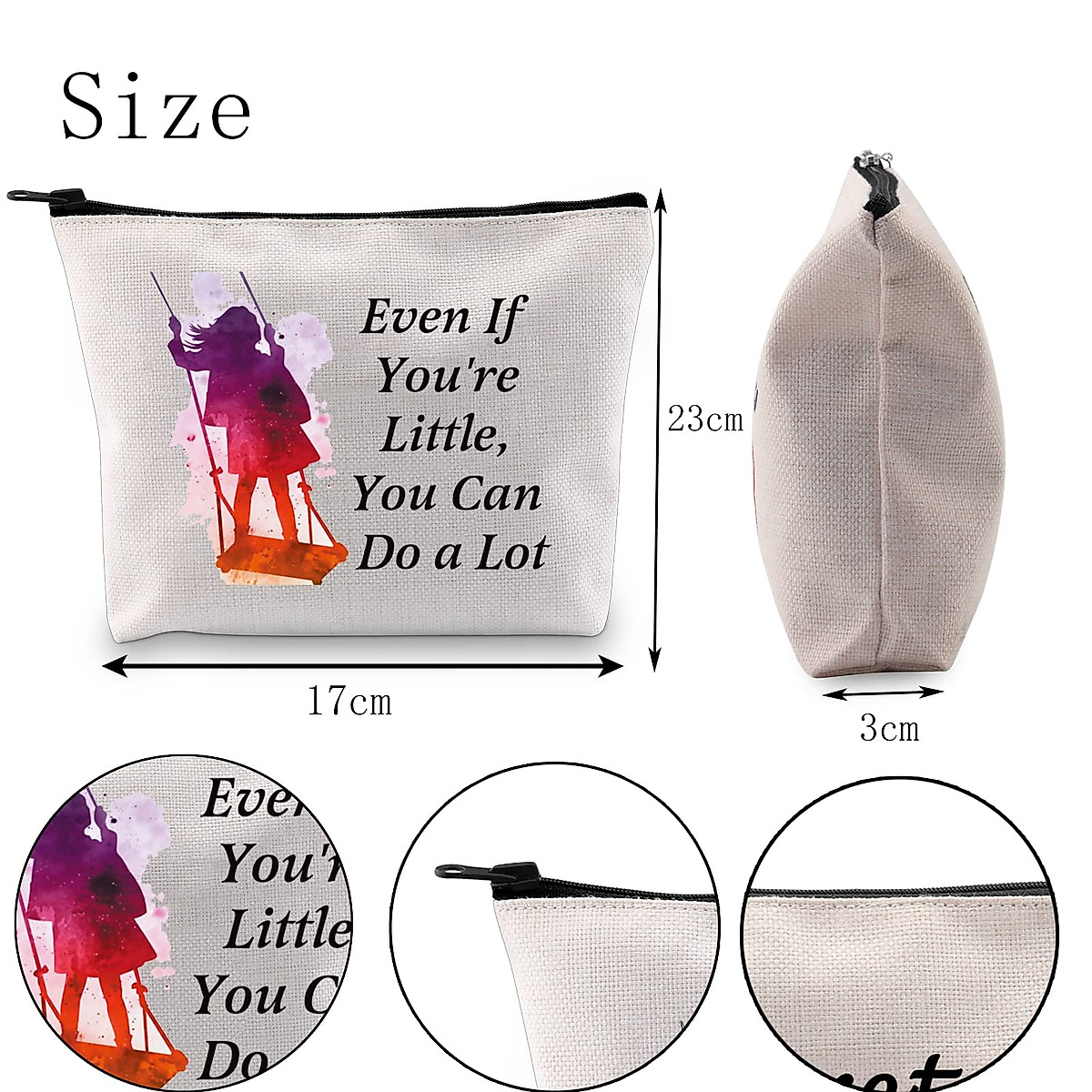 POFULL Matilda the Musical Inspired Gift Broadway Musical Gift Even If You're Little You Can Do a Lot Cosmetic Bag (Little Can Do a Lot)