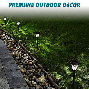 HECARIM Solar Lights Outdoor, 10 Pack Solar Pathway Lights, Solar Powered Garden Lights, Waterproof LED Solar Landscape Lights for Walkway, Pathway, Lawn, Yard and Driveway…