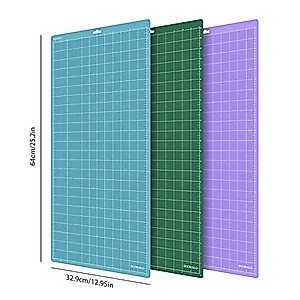 DOOHALO Cutting Mat for Silhouette Cameo 4 Cutting Machine 12 X 24 inch 3 Pack Replacement Adhesive Mats for Silhouette Cut