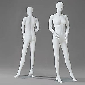 70" Mannequin Famale Full Body Dress Form Display, Realistic Mannequin Body Manikin Torso Stand for Retail Clothing Shops, White