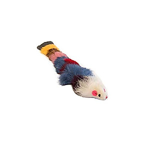 Iconic Pet Set of 2 Fur Weasel Toy(One Brown/White, One Multicolored) with Squeaker for Pets, Best Pet Play Toy for Dogs and Cats, Fun Cat Toys, Dog Toys to Beat Boredom and Satisfy Hunting Instincts