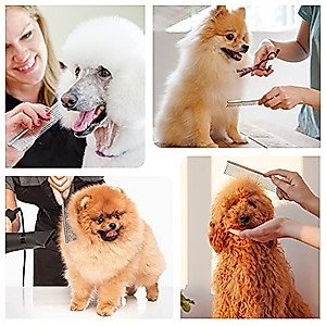 Pettom Pet Steel Grooming Tool Poodle Finishing Butter Comb 7 1/2-inch L