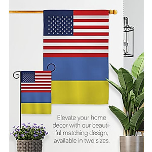 Ukrainian Flag Ukraine US Friendship Garden Ucrania Home Decor Indoor Tapestry World Country - Outdoor Decorations House Banner Wall Hanging Small Yard Stand With Ukrainian Gifts Made In USA