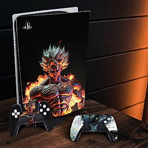 PS5 Accessories, PS5 Skins for Console and Controller, Anime Cover, Durable, Scratch Resistant, Bubble-Free - Vinyl Sticker for Playstation 5 Disc Version CD-ROM (Dragon-Balls)