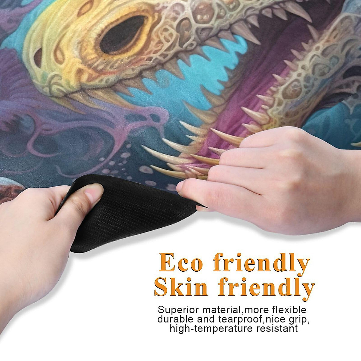 GOODOLD Beautiful Dragon Yoga Mat, 71 x 26 Inch Non-slip Yoga Mats Folding Travel Exercise Mat Indoor Outdoor Gym Pilates with Storage Bag for Women Men