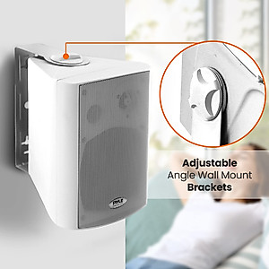 Pyle 5.25'' Pro-Active Wall-Mountable Bluetooth Speakers - 600 Watts Max, 300 Watts RMS w/ 2-Way Full Range Stereo Sound Reproduction, Pair, Rugged & Heavy Duty Cabinet Enclosure (White) PDWR59BTW