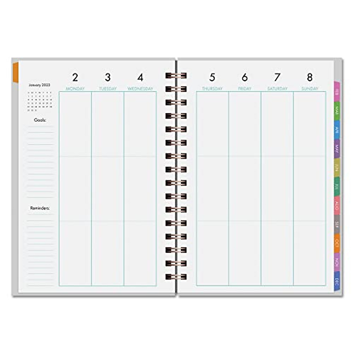 African American Expressions 2023 Dated Planners – Hardcover Weekly & Monthly Planner Celebrating Black Culture & History, 12 tabs, Twin-Wire Binding, Snap Button Closure – Too Blessed to be Stressed