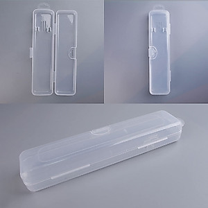 LINKIM BOLLY 5Pcs Portable Travel Toothbrush Case Double Card Slots Transparent Hard Plastic Toothbrush Box Dust-Proof Toothbrush Toothpaste Box Holder Toothbrush Protector for Camping, Travel