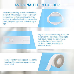 CALIDAKA Portable AC Window Kit,Air Conditioner Window Kit with 2pack 3m Seal,Universal Window Seal Kit Adjustable Sliding AC Vent Kit for 5.1/5.9 inch Exhaust Hose(white)