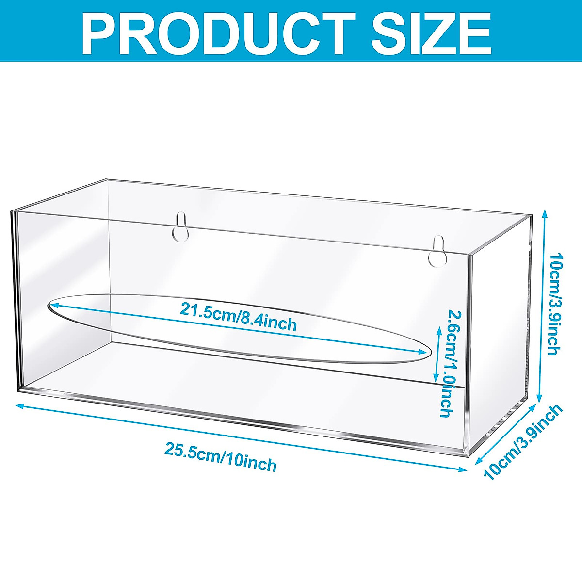 2 Pack Trash Bag Dispenser 10x4x4 Inch Acrylic Garbage Bag Dispenser One Roll of Bags Clear Trash Bag Dispenser, Vertical or Horizontal Wall Mounting Garbage Bag Holder for Kitchen Restaurant Office