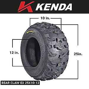 Kenda Bear Claw EX 25x10-12 Rear ATV 6 PLY Tires Bearclaw 25x10x12-2 Pack