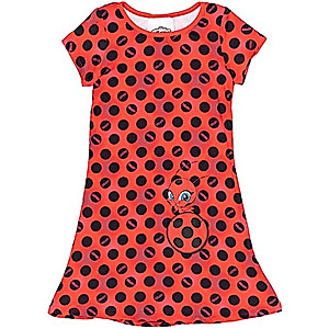 Miraculous Ladybug Little Girls 2 Pack Short Sleeve Dresses Black 7-8