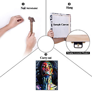 Pop Art Banksy Street Art Colorful Graffiti Print Picture Woman Graffiti Canvas Painting Wall Decor for Living Room Canvas Framed Wall Artwork Modern Home Decor Ready to Hang-28x44 Inch