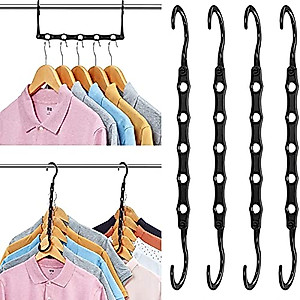 100 Pack Plastic Clothes Hanger Connector Hooks,Hook Laminated Plastic Wardrobe Hanger,Space Saver Hooks for Hangers,Buckle Hook for Hanger, Exhale Spring,Hanger Attachment Hook,Hanger Doubler Hooks