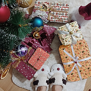 RiukRaiu Christmas Wrapping Paper For Kids Men Women Gift's.Xmas Design-Gift Wrap Contain Snowman Train Biscuit House Candy Skiing Gnome Santa Claus.8 Sheets 20 X 29 Inch, Folded Flat Not Roll