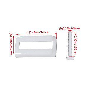 RDEXP 2 Pairs White Plastic Toilet Seat Cover Hinge Blind Hole Rectangular Bolts with Nuts Washers