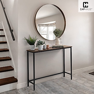 CAPHAUS 41” Classic Console Table for Entryway, Modern Sofa Table for Living Room, Industrial Sofa Console Table, Snack Entrance Table for Hallway, Accent Behind Couch Table, Plant Table, Rustic Oak