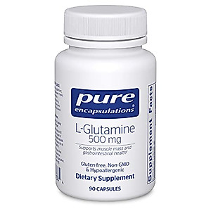 Pure Encapsulations L-Glutamine 500 mg | Supplement for Immune and Digestive Support, Gut Health and Lining Repair, Metabolism Boost, and Muscle Support | 90 Capsules