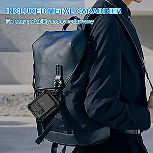 R-fun for AirPods Pro 2nd /1st Generation Carbon Fiber Case Cover with Lock,Automatic Snap Switch and Full-Body Drop Protection Case for AirPods Pro 2 -Black