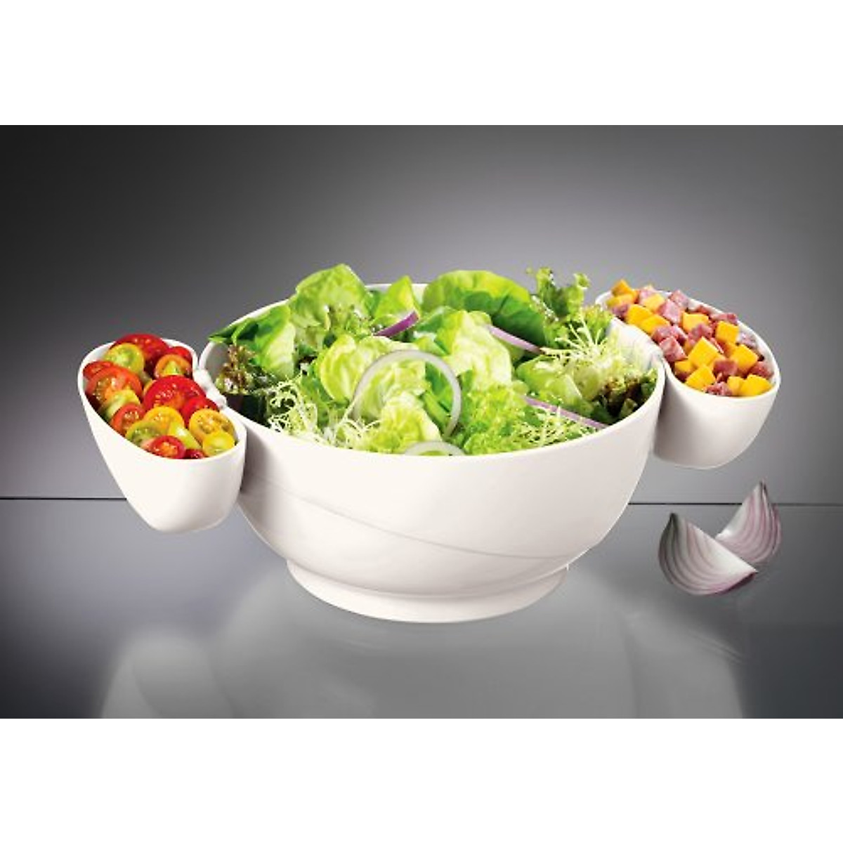 Prodyne Chips and Dips Plastic Bowl, White 3-Piece