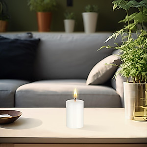 Mega Candles 1 pc Unscented White Round Pillar Candle, Hand Poured Premium Wax Candles 2 Inch x 3 Inch, Home Décor, Wedding Receptions, Baby Showers, Birthdays, Celebrations, Party Favors & More