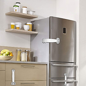 Baby Proofing Cabinet Lock,10 Pack Child Safety Latches Lock Multi-Purpose for Fridge,Furniture, Kitchen, Ovens, Toilet Seats (with 10 Extra Strong Adhesives) No Screws & Magnets Required