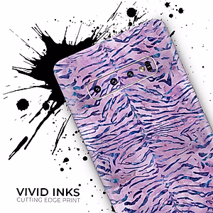 DesignSkinz Purple Watercolor Tiger Pattern Protective Vinyl Decal Wrap Skin Cover Compatible with The Samsung Galaxy S20 (Screen Trim & Back Glass Skin)