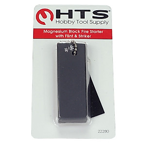 HTS 222B0 Magnesium Block Fire Starter with Flint & Striker