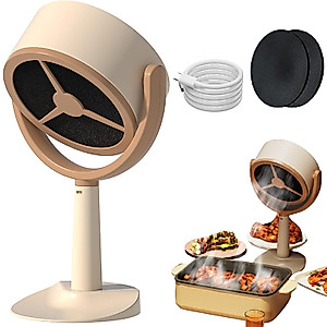 AFSVTTS Lorivu Smoke Purifier - Lorivu Portable Smoke Purifier Fan, Lorivu Air Purifier, Portable Kitchen Exhaust Fan, Low Noise Mini Cooker Hood for Kitchen, Home, BBQ, Hot Pot (1SET), Beige