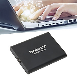 ciciglow External Solid State Drive, 8m/s to 25m/s Data Transfer 16GB/32GB/64GB/128GB/256GB Portable SDD Hard Drive Storage with USB C Port for Desktop, Laptop, All in One Computers(128GB-black)