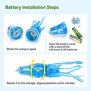 Diving Squid Pool Bath Toys for Kids,Electric Octopus Diving Fish,Torpedo Summer Toys, Swimming Training Pool Game for Learning to Swim,Squid Underwater Toys for Kids and Adults(8.3in,Blue)