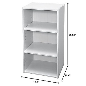 Iris Ohyama MDB-3K Color Box Storage Box, Bookcase, 3 Tiers, Movable Shelf, Width 14.4 x Depth 11.4 x Height 28.9 inches (36.6 x 29 x 73.2 cm), Off-White