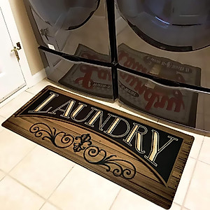UKELER Non Slip Laundry Room Rug and Mats Waterproof Laundry Room Runner Rug Floor Mat, 48''×20''