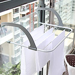 TOPINCN Balcony Retractable Folding Clothes Drying Rack Foldable Clothes Hanger for Indoor Outdoor Space Saver Racks