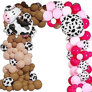 Cow Gender Reveal Balloon Garland kits,Cowboy or Cowgirl Western Gender Reveal Party Supplies for Cow Themed Baby Shower Farm Animals Birthday Party Decorations
