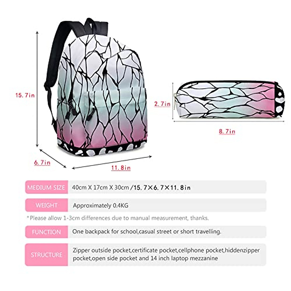 AidiTrend Kochou Shinobu Anime School & Travel Bag