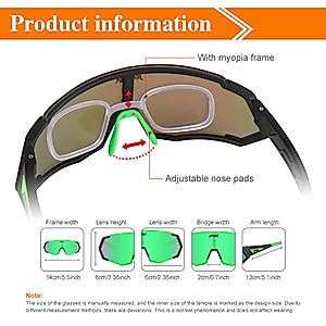 JEPOZRA Polarized Cycling Glasses with 3 Interchangeable Lenses Riding Glasses Ski Glasses Baseball Running Sports Sunglasses