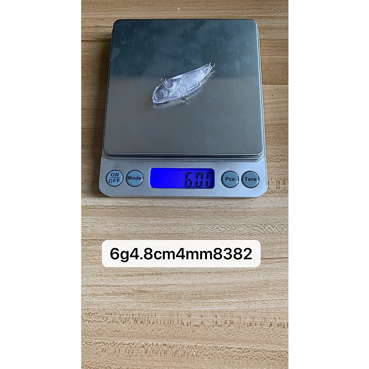 10PCS Unpainted VIB Lipless Sinking Fishing Pencil Lures 48mm 6g ABS Hard crankbait Outdoor Sports 8382# Free Eye