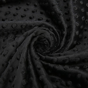 Pro Goleem Baby Soft Minky Dot Blanket with Satin Backing Baby Gifts for Boys and Girls (Black, 30’’ x 40’’)