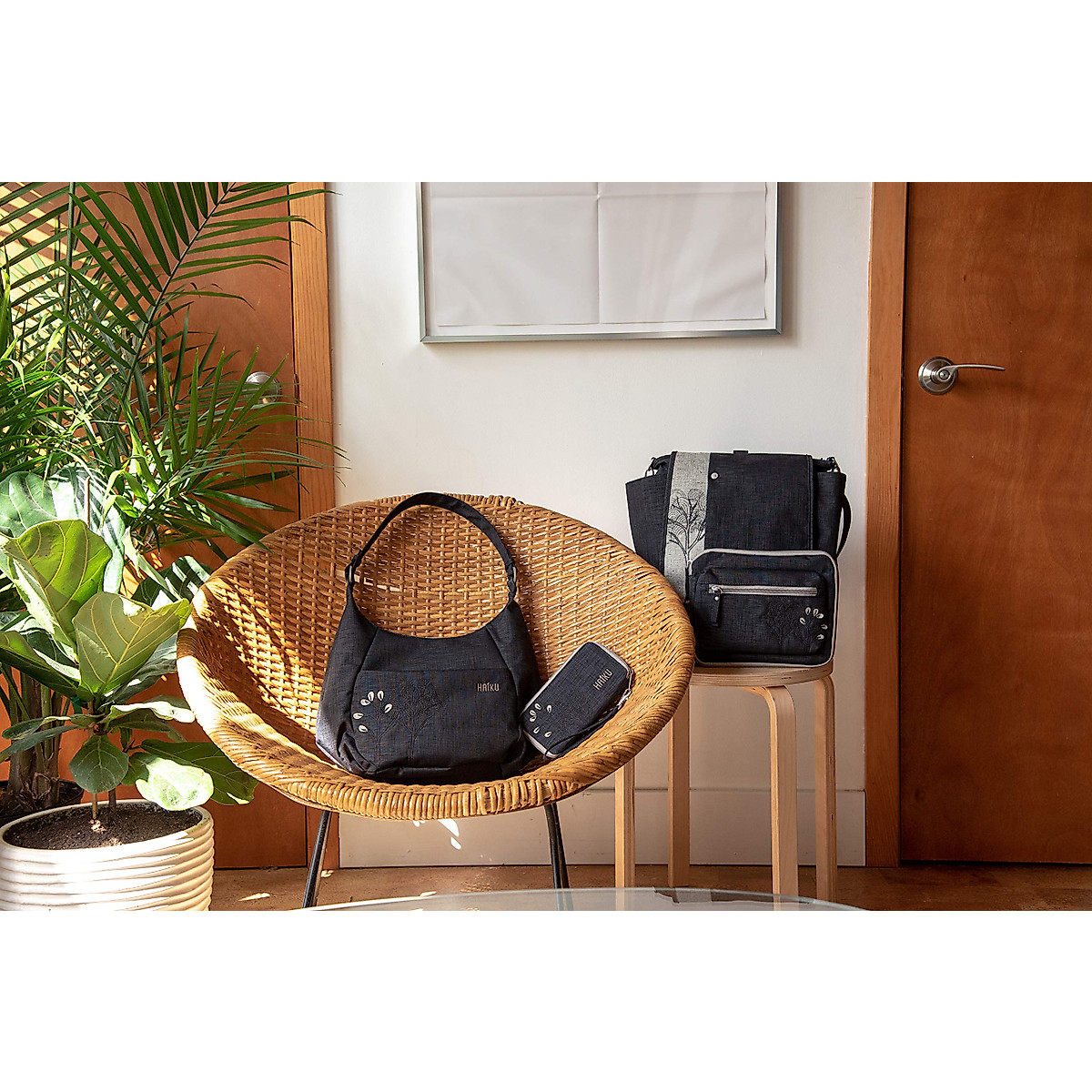 HAIKU Intrepid Wallet Small and Slim Wristlet, Clutch Purse, Zip Around RFID-Blocking Credit Card Holder, Black Morel, 3.75" H x 7" W x 0.75" D