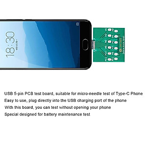 Zopsc 2pcs 5-Pin Test Repair Tools USB Dock Test Board Battery Power Charging Port Easy for Android Type-C Phone(#1)