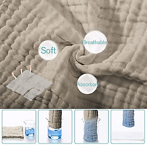 Yoofoss Muslin Burp Cloths for Baby 10 Pack 100% Cotton Baby Washcloths for Boys Girls Large 20''X10'' Super Soft and Absorbent Apricot White