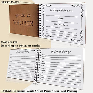 WONEVER Wooden Funeral Guest Book for Memorial Funeral Service - in Loving Memory Guest Sign Book Set - Celebration of Life Guestbook - Included Share a Memory Cards, Table Sign, Pen