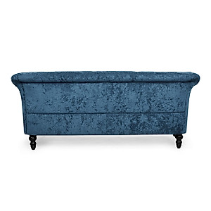 Christopher Knight Home Morganton 3 Seater Sofa, Navy Blue + Dark Brown