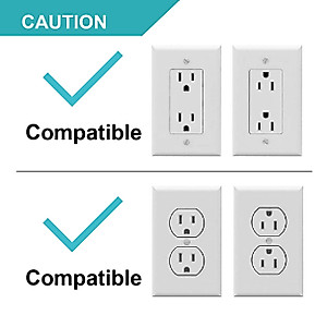 Outlet Shelf, 2Pack Bathroom Wall Shelf with Built-in Cable Management, Decora/Standard Outlet Shelf Wall Holder for Kitchen Organization,Space Saving Solution for Smart Home Decor, Phones, Speaker