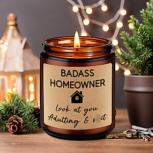 LEADO Badass Homeowner Candle - Housewarming Gifts for New House, Housewarming Gifts, House Warming Gifts, New Home Gifts for Home, First Home - Funny Housewarming Gifts for Women, Men, Friends